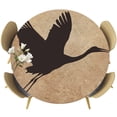 Black Brown Bird Round Tablecloth 45-54 Inch Round Fitted Table Cloth ...