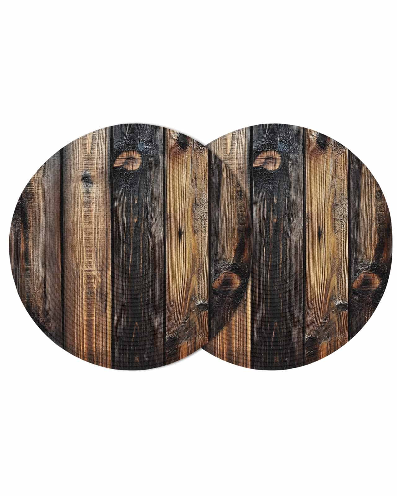 Black Brown Board Round Placemats Set of 2 for Dinning Tables,Heat ...