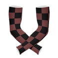 Black Brown Checked Pattern UV Protection Cooling Arm Sleeves ...