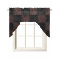 Black Brown Checkered Kitchen Swag Valances for Windows, Modern ...