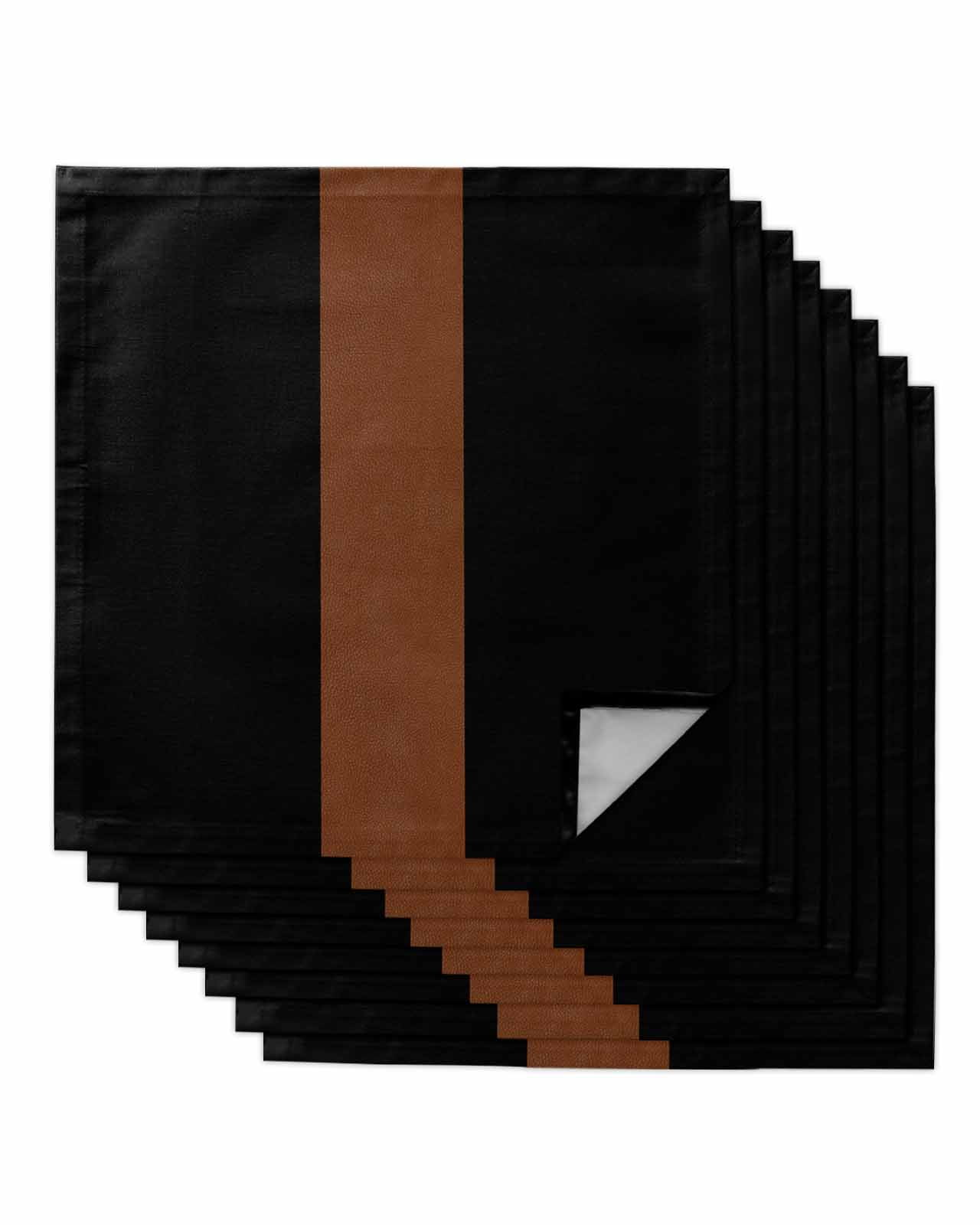 Black Brown Cloth Napkins Washable Set of 8, Contemporary Boho Modern ...