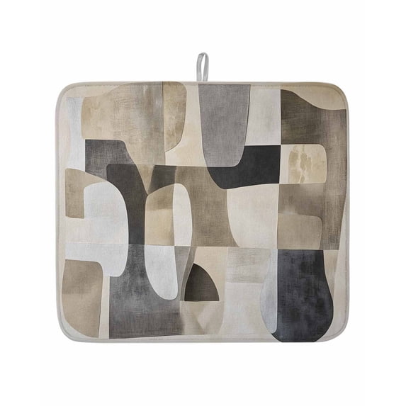 Black Brown Color Block Dish Drying Mats for Kitchen Counter,Absorbent ...
