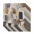 Black Brown Color Blocks Cloth Napkins, Abstract Geometric Art Washable ...