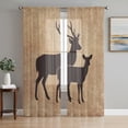 Black Brown Deer Sheer Curtains for Living Room Bedroom Vintage Art ...