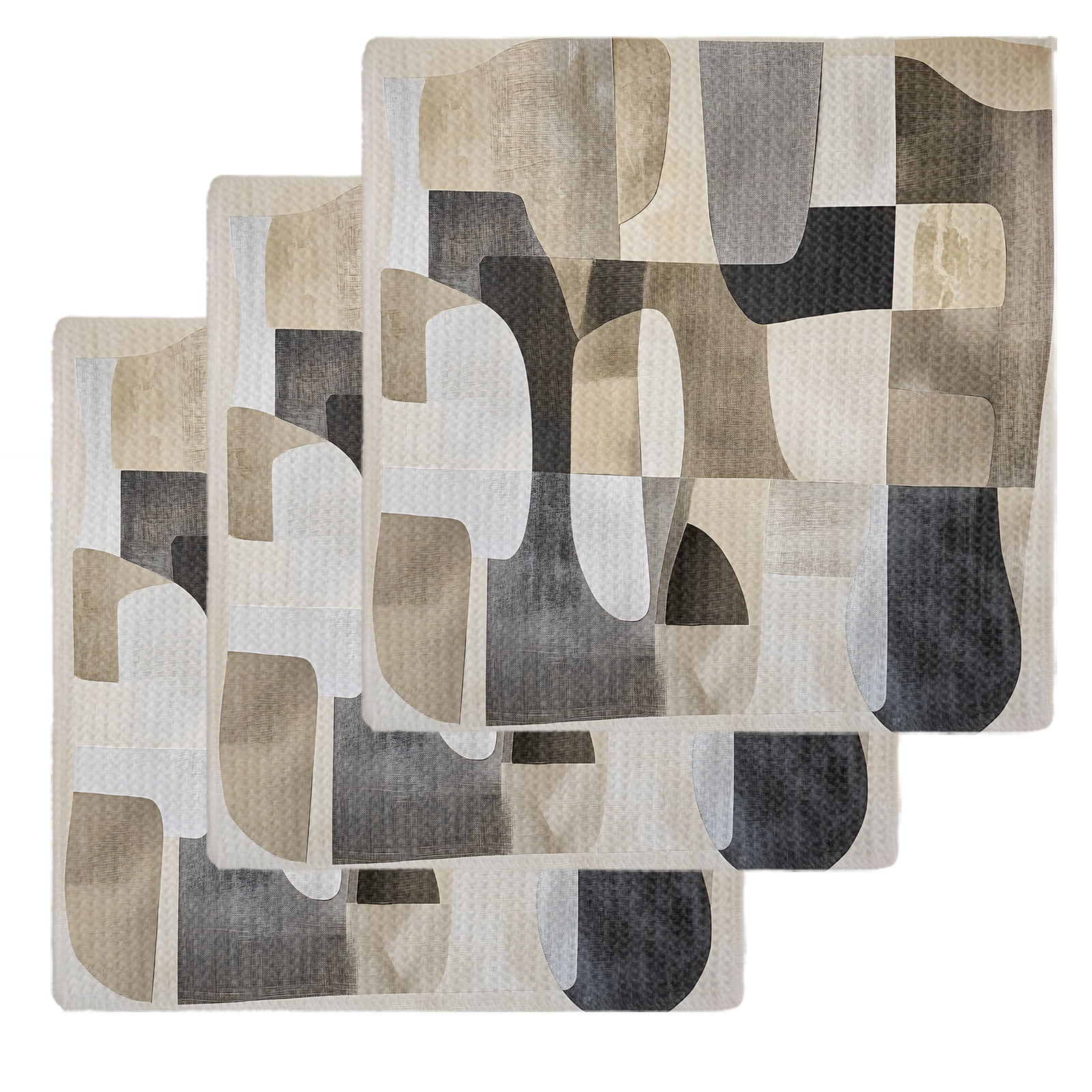 Black Brown Geometric Kitchen Dish Towels for Drying Dishes Set of 3 ...