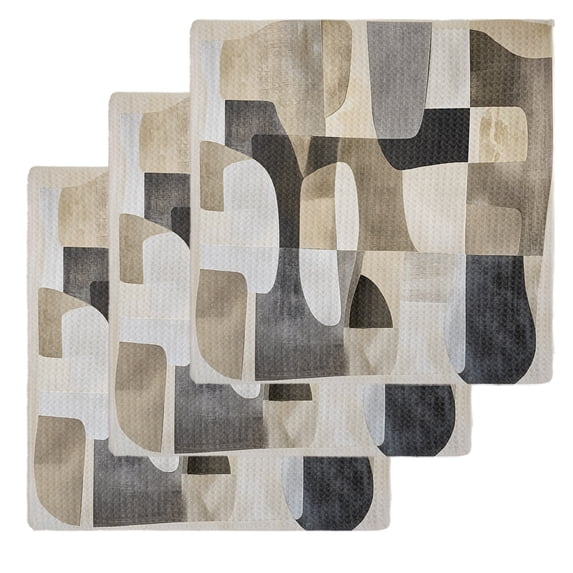 Black Brown Geometric Kitchen Dish Towels for Drying Dishes Set of 3 ...