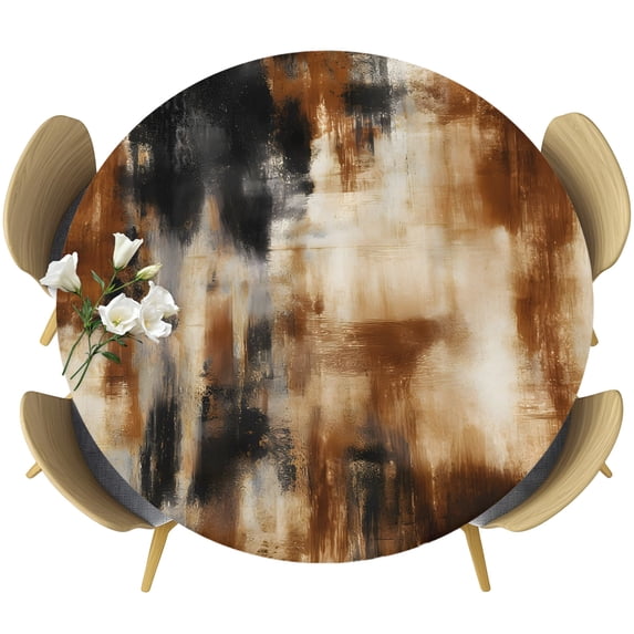 Black Brown Gradient Round Tablecloth 36-44 Inch Round Fitted Table ...