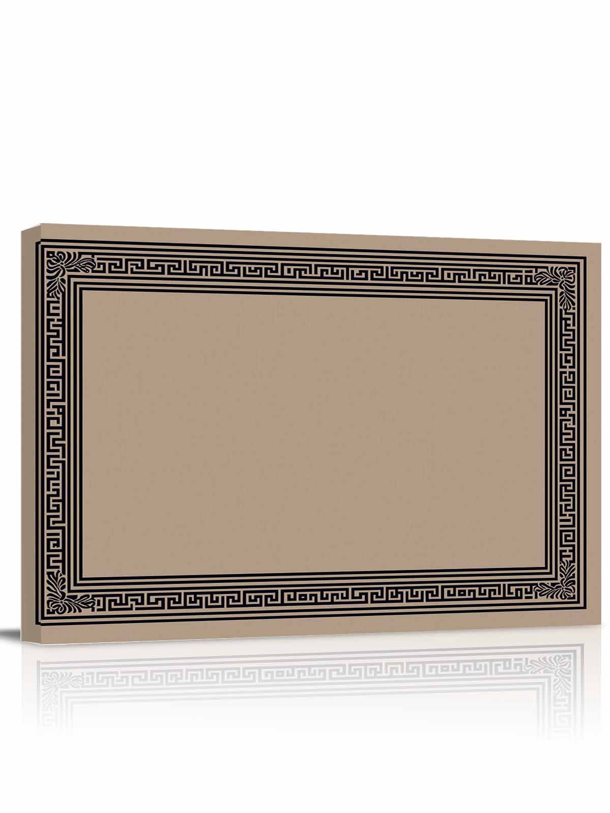 Black Brown Greek Key Wall Art for Living Room,Canvas Picture Wall ...