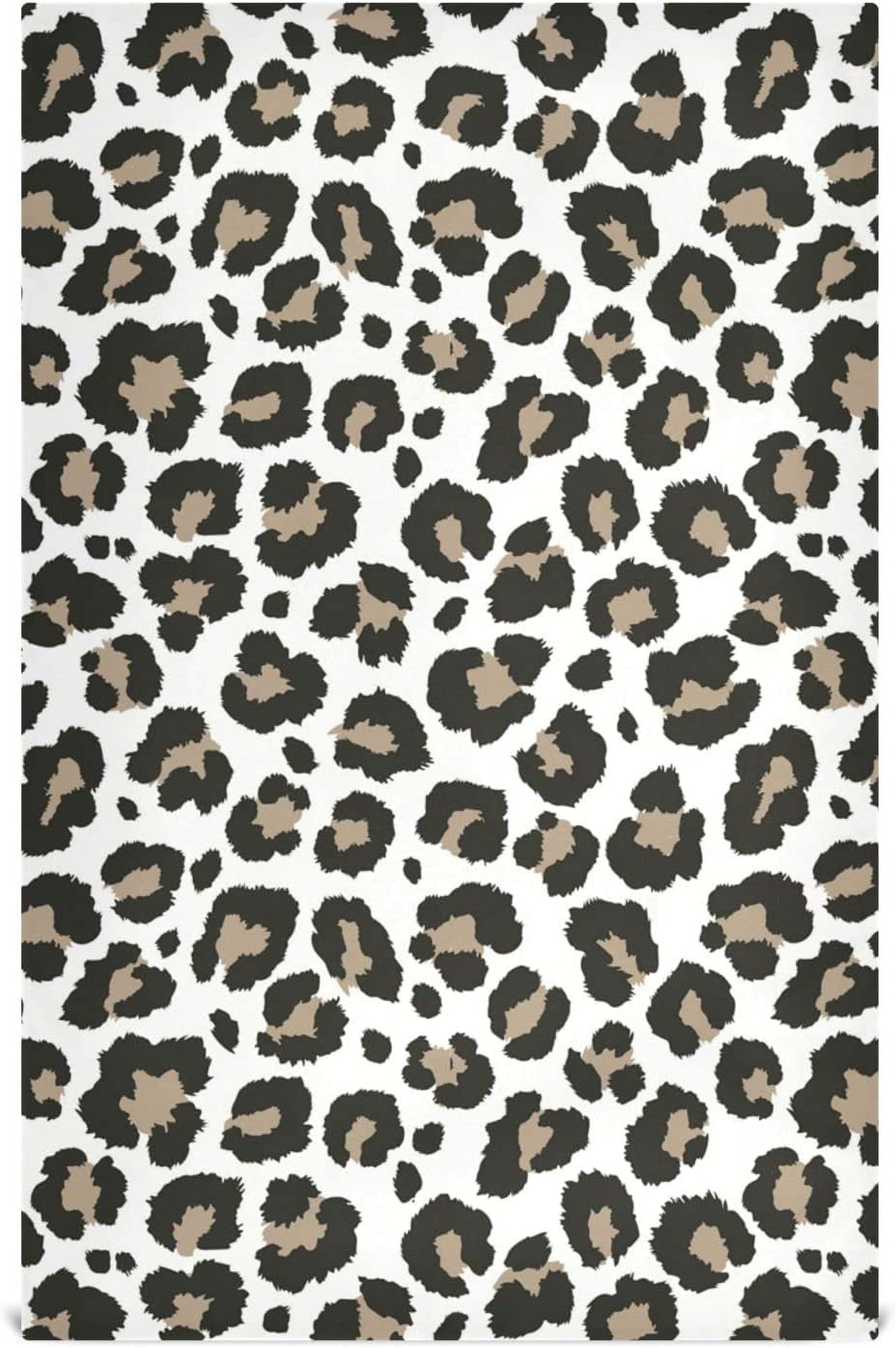 Black Brown Leopard Cheetah Kitchen Towel, Dish Towels Quick Drying Tea ...
