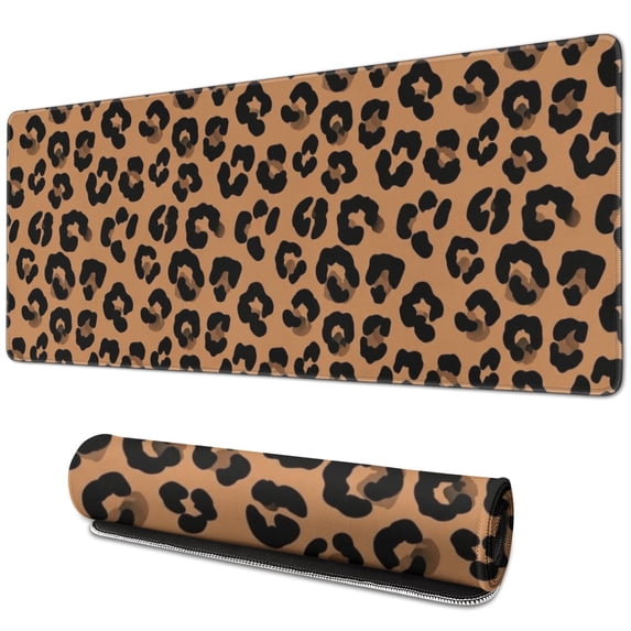 Black and Brown Leopard Print Extended Large Mouse Pad, Keyboard Mouse ...