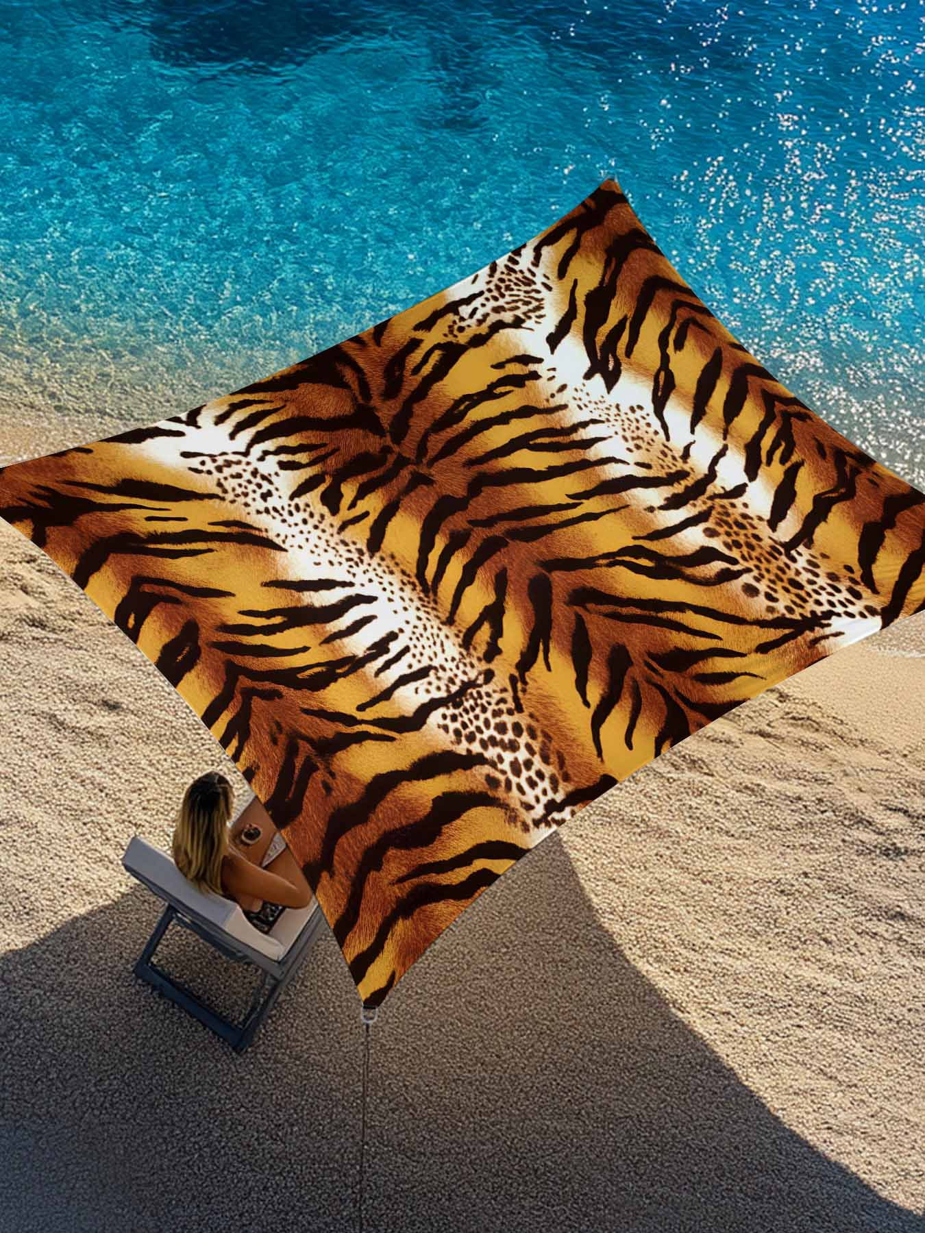 Black And Brown Leopard Sun Shade Sail 8' x 10', Abstract Vintage White ...