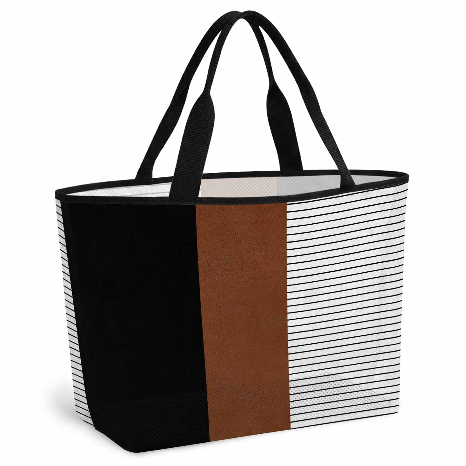 Black Brown Mesh Beach Bag for Women Men, Large Beach Tote Waterproof ...