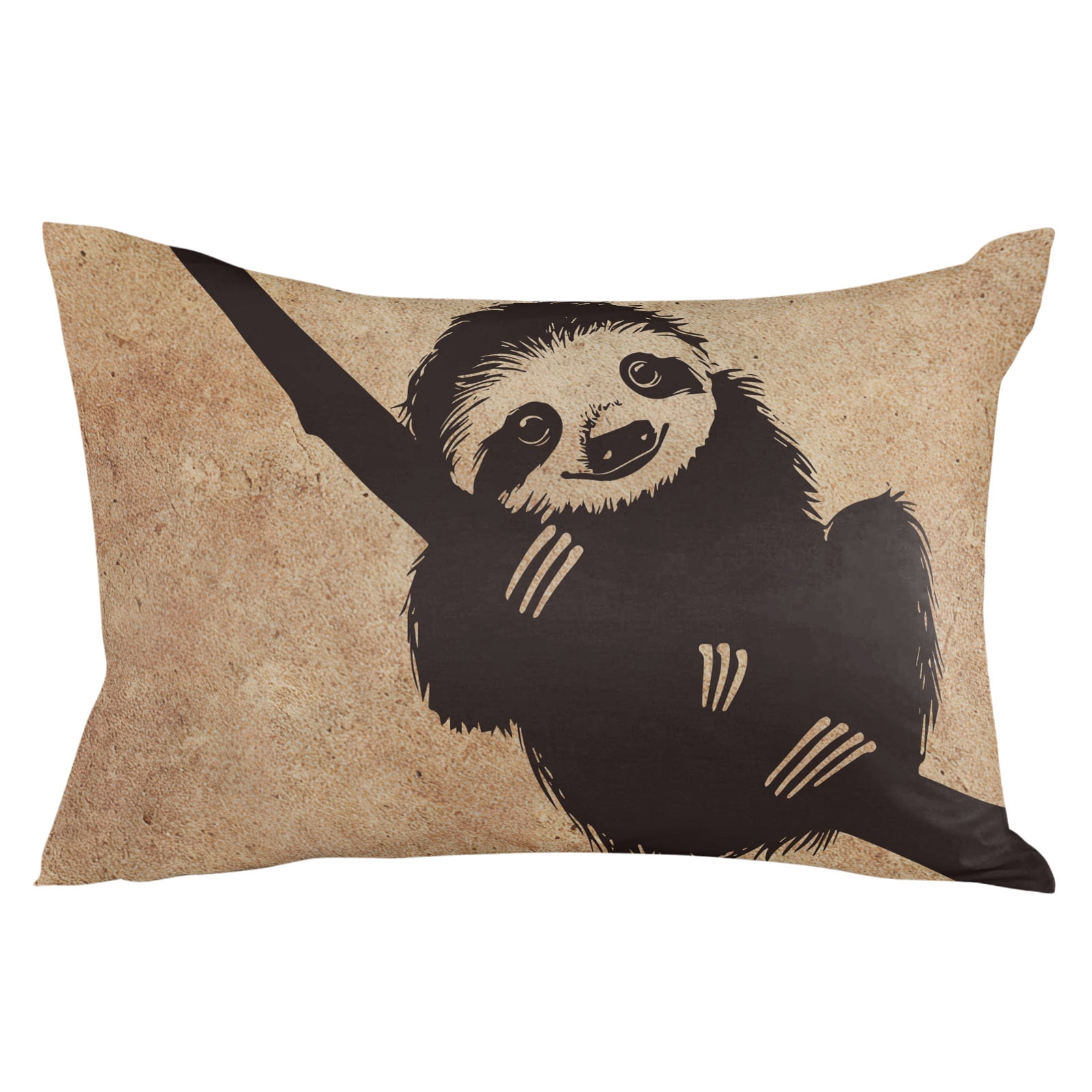 Black Brown Sloth Throw Pillow Cover 20 x 36 Inch Decorative Pillow ...