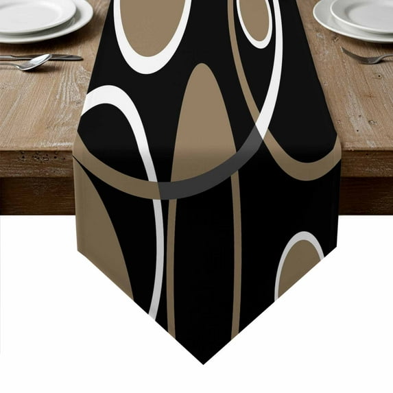Black Brown Table Runner Linen Burlap Table Runner 90 Inches Long White ...