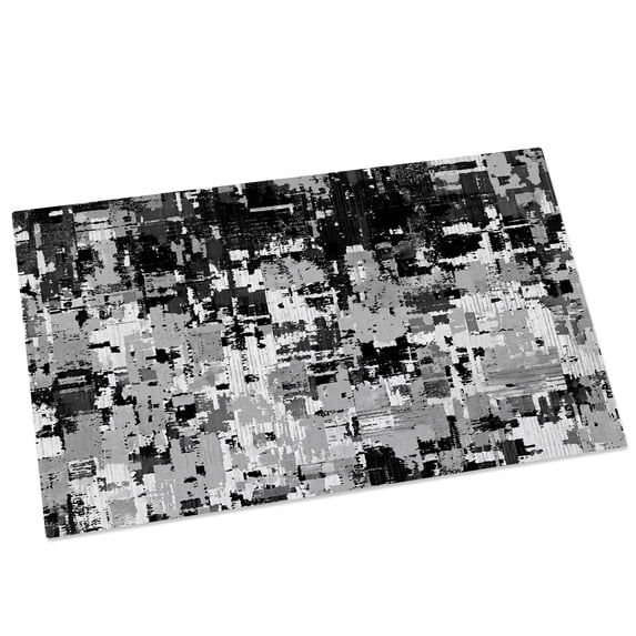 Black Brushes Painting Door Mat 16x24 Inch Modern Abstract Art Graffiti ...