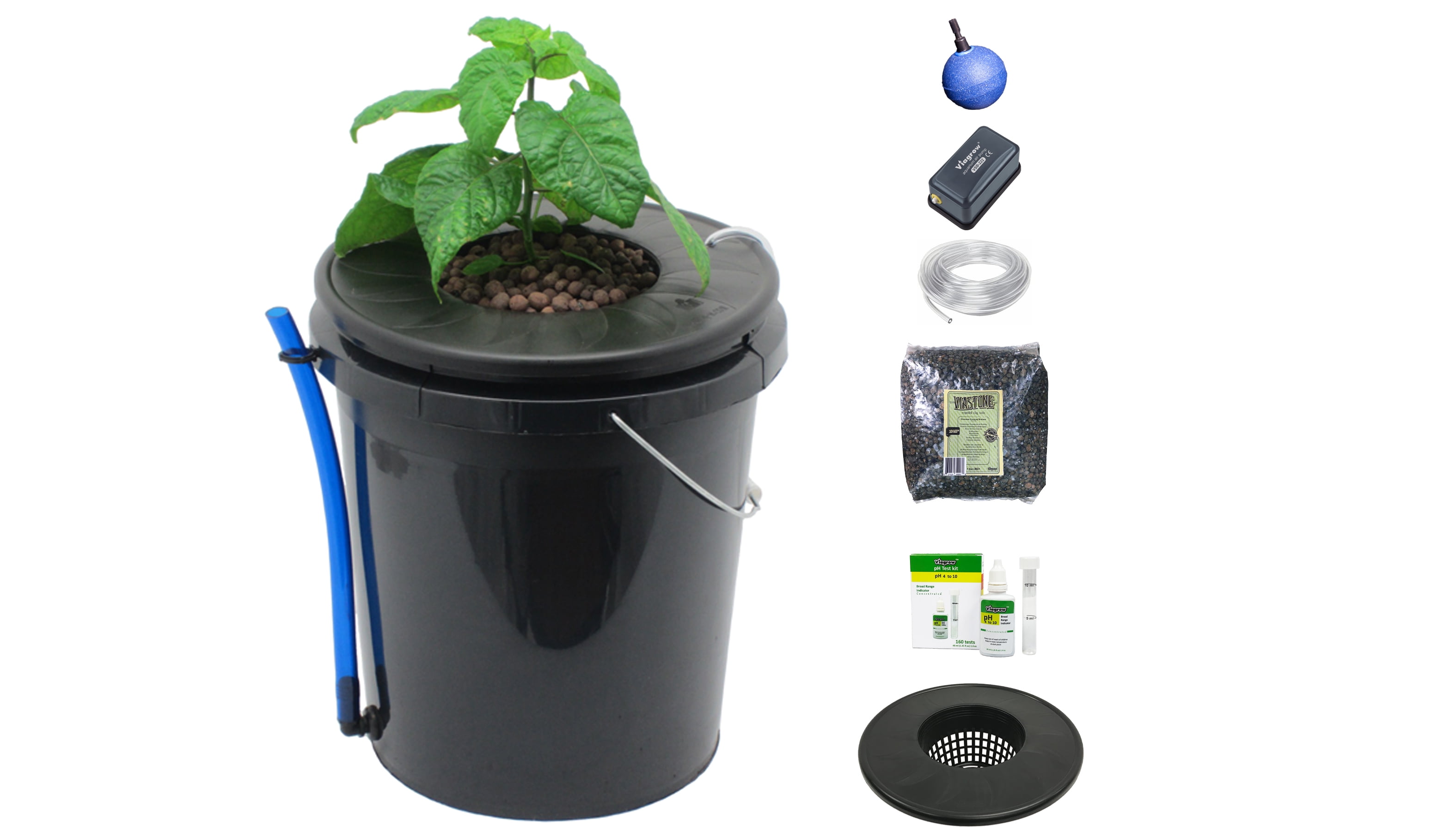Black Bucket Deep Water Culture Hydroponic System - Walmart.com