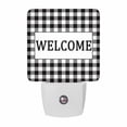 Black Buffalo Check Plaid Plug-in LED Night Lights Welcome Auto Dusk-to ...