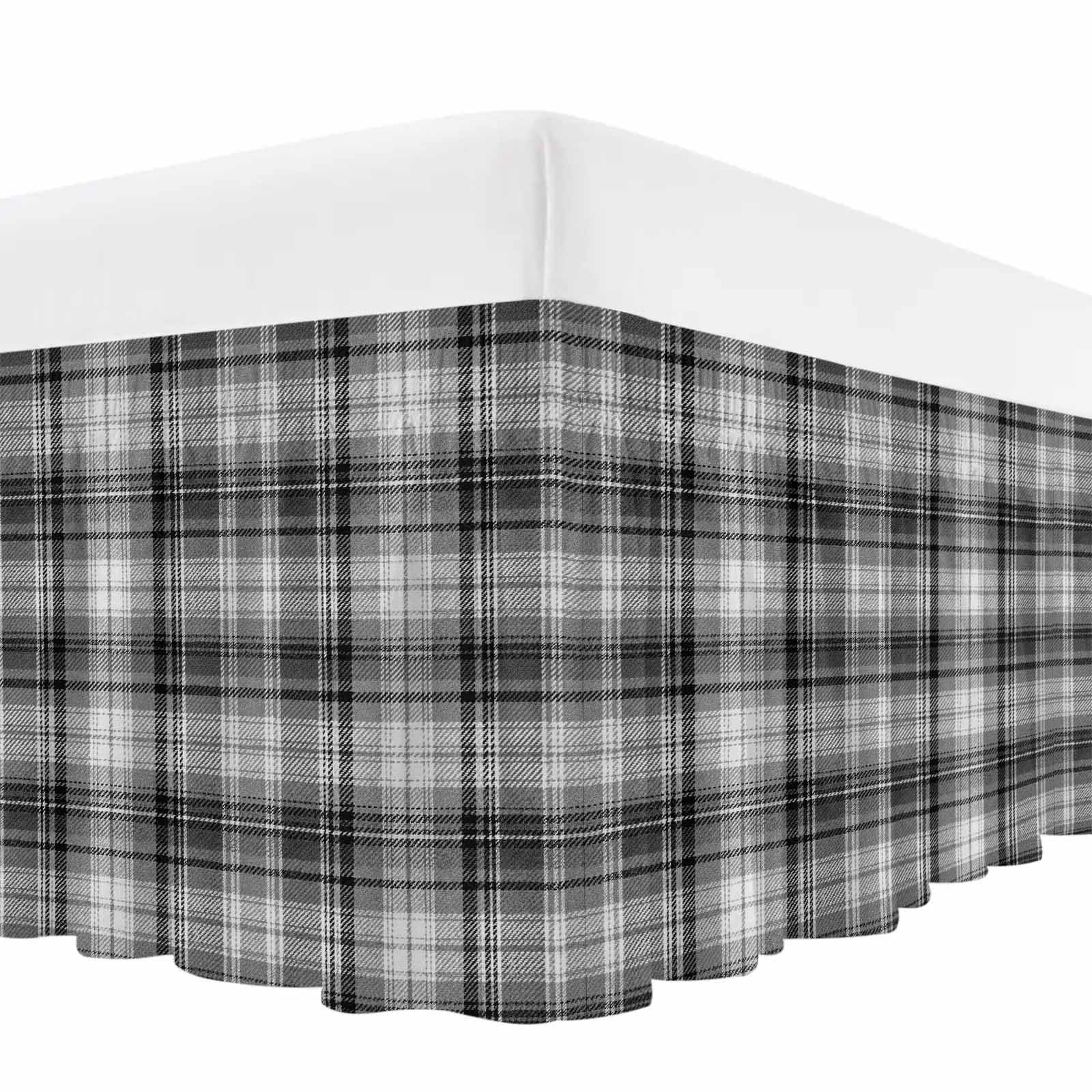Black Buffalo Plaid Bed Skirt Bed Skirts King Size 16 Inch Drop, Rustic ...