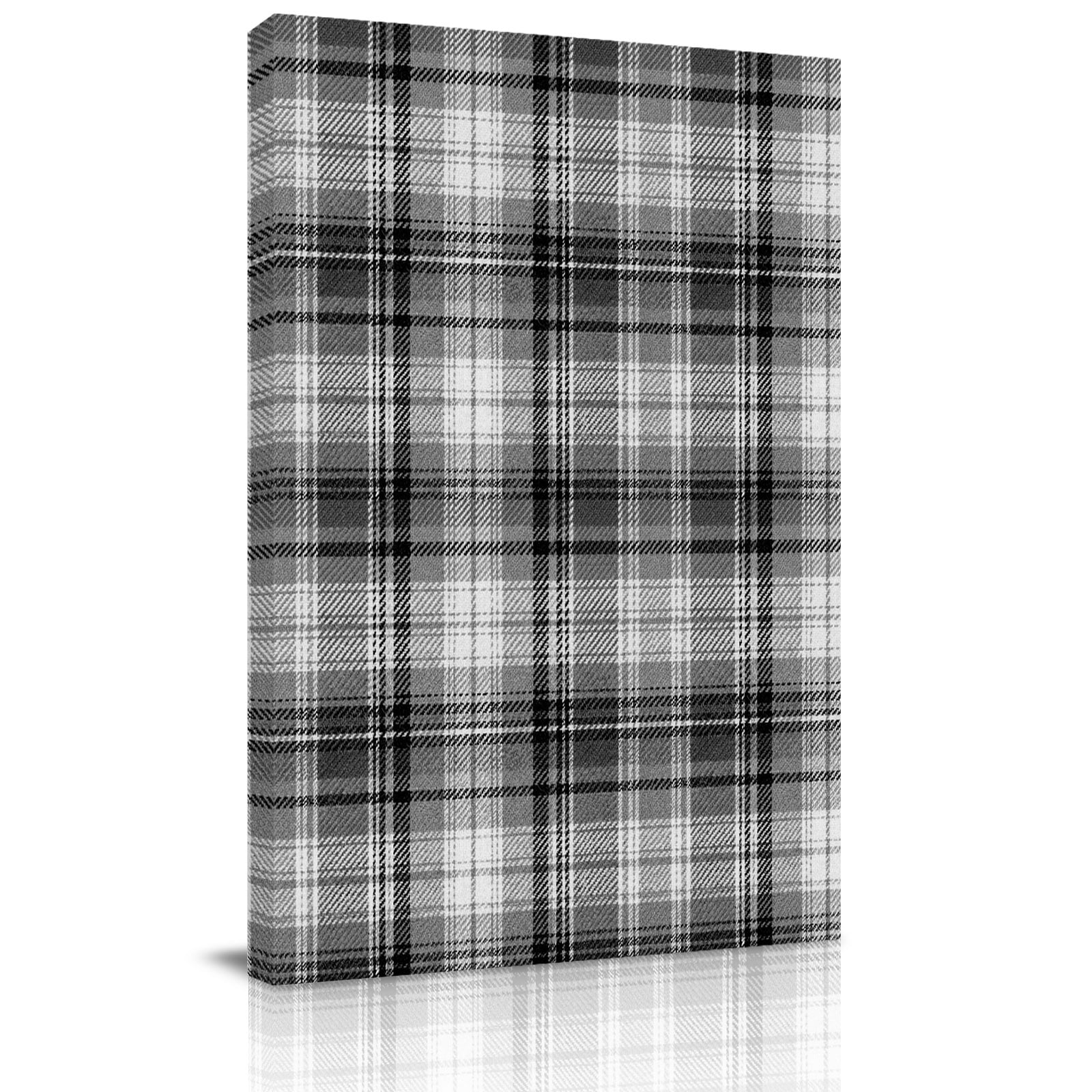 Black Buffalo Plaid Canvas Wall Art for Living Room, Rustic Farmhouse ...
