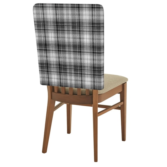 Black Buffalo Plaid Chair Back Covers Set of 1, Rustic Farmhouse ...