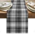 Black Buffalo Plaid Cotton Linen Table Runner Rustic Farmhouse Dining ...