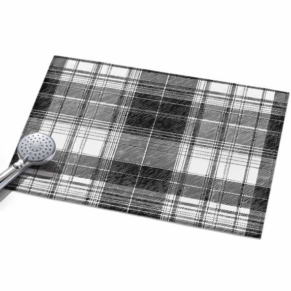 Black Buffalo Plaid Entryway Rug 2x3ft Washable Non Slip Bathroom Rug ...
