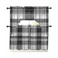 Black Buffalo Plaid Kitchen Curtains Sets for Windows 3 Piece ...