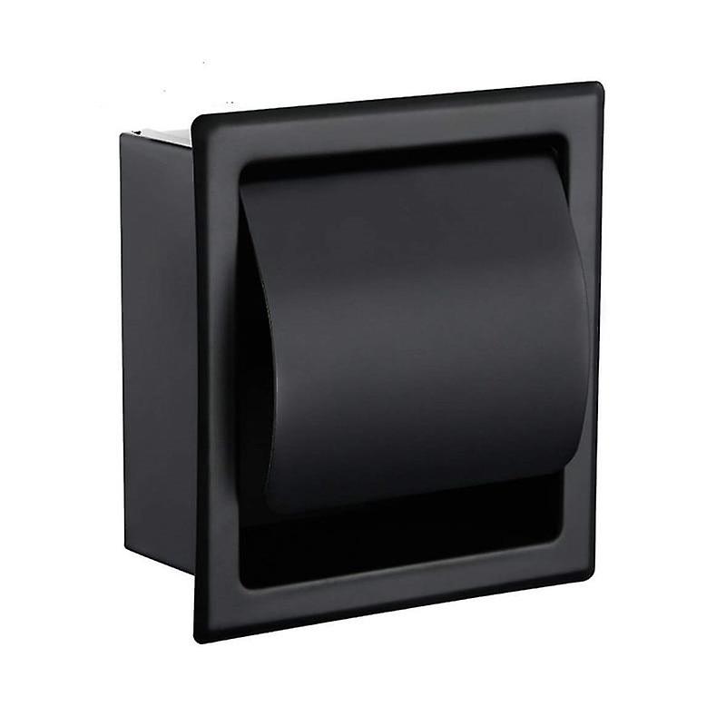 Black Built-in Toilet/Tissue Holder Full Metal Construction 304 ...