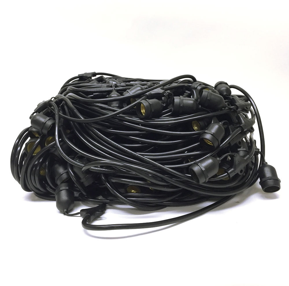 Black Bulk Reel String Lights - Suspended Sockets - 330 ft - No Plug ...
