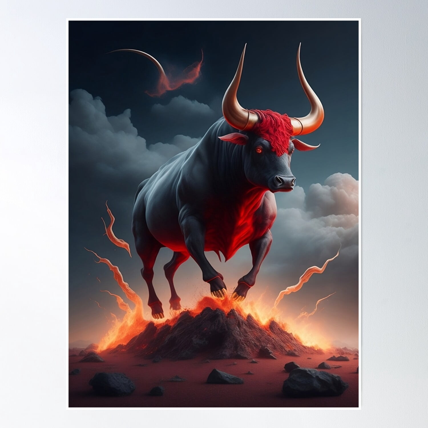 Black Bull Poster Wall Art, Modern Wall Decor, 16x24 UNFRAMED - Walmart.com