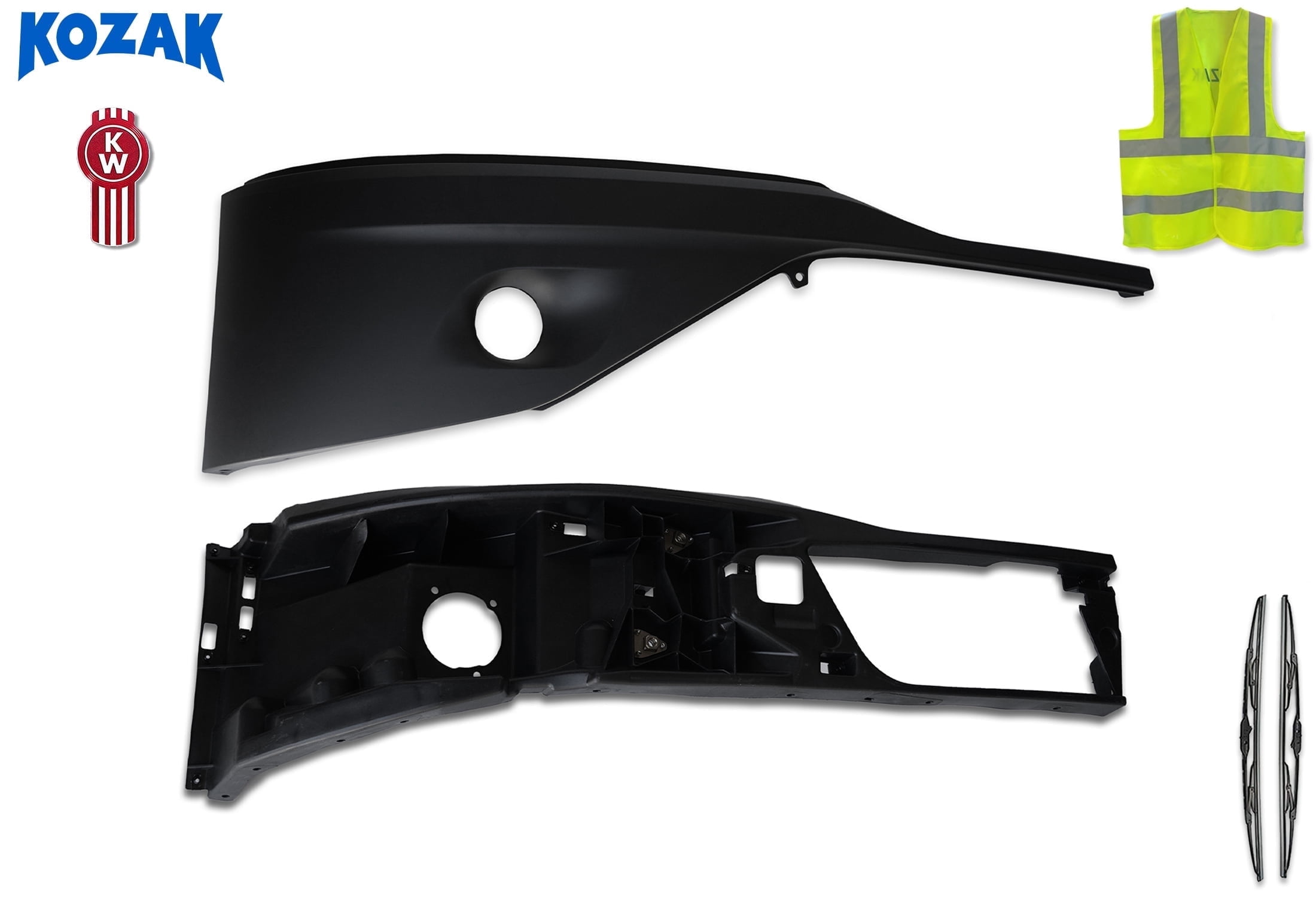 Black Bumper Corner with Fog Lamp Hole - Passenger Right Side - for ...