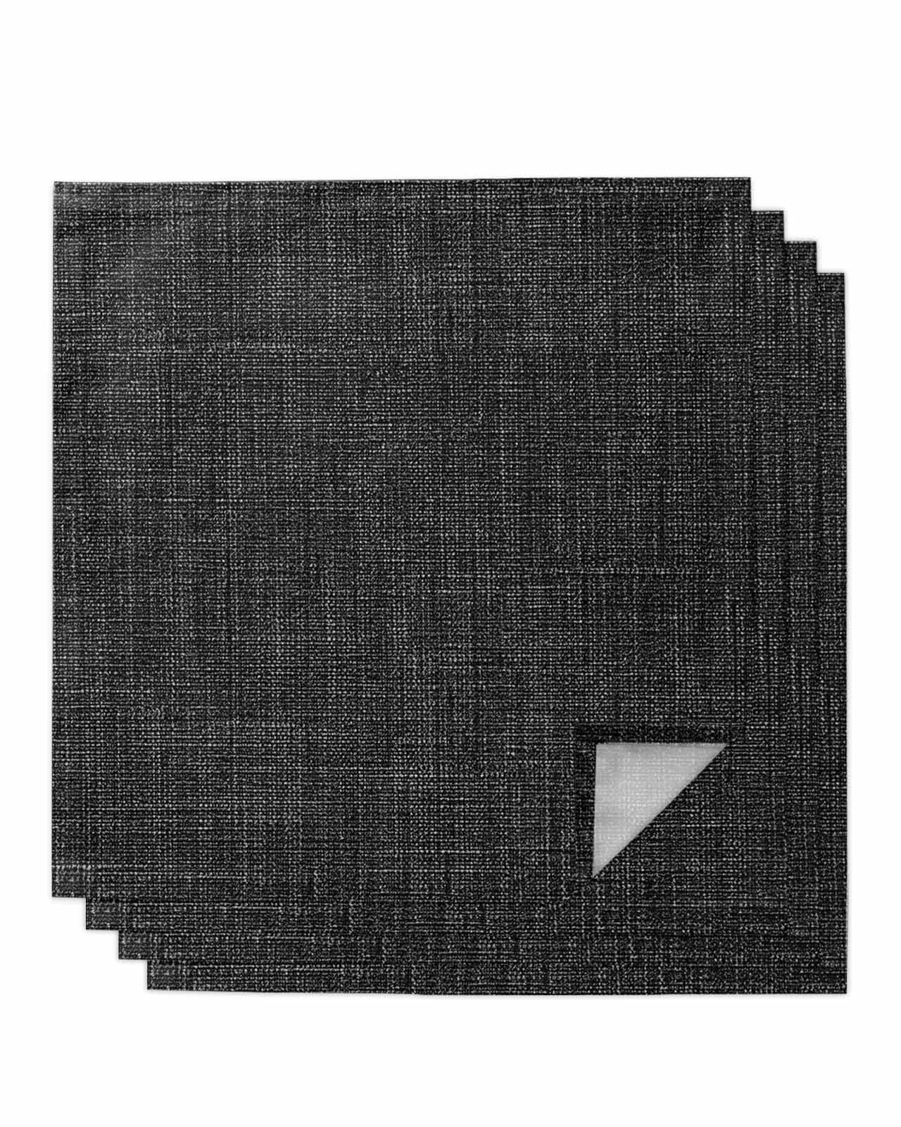 Black Burlap Texture Cloth Napkins Set of 4 Reusable Dinner Napkins ...