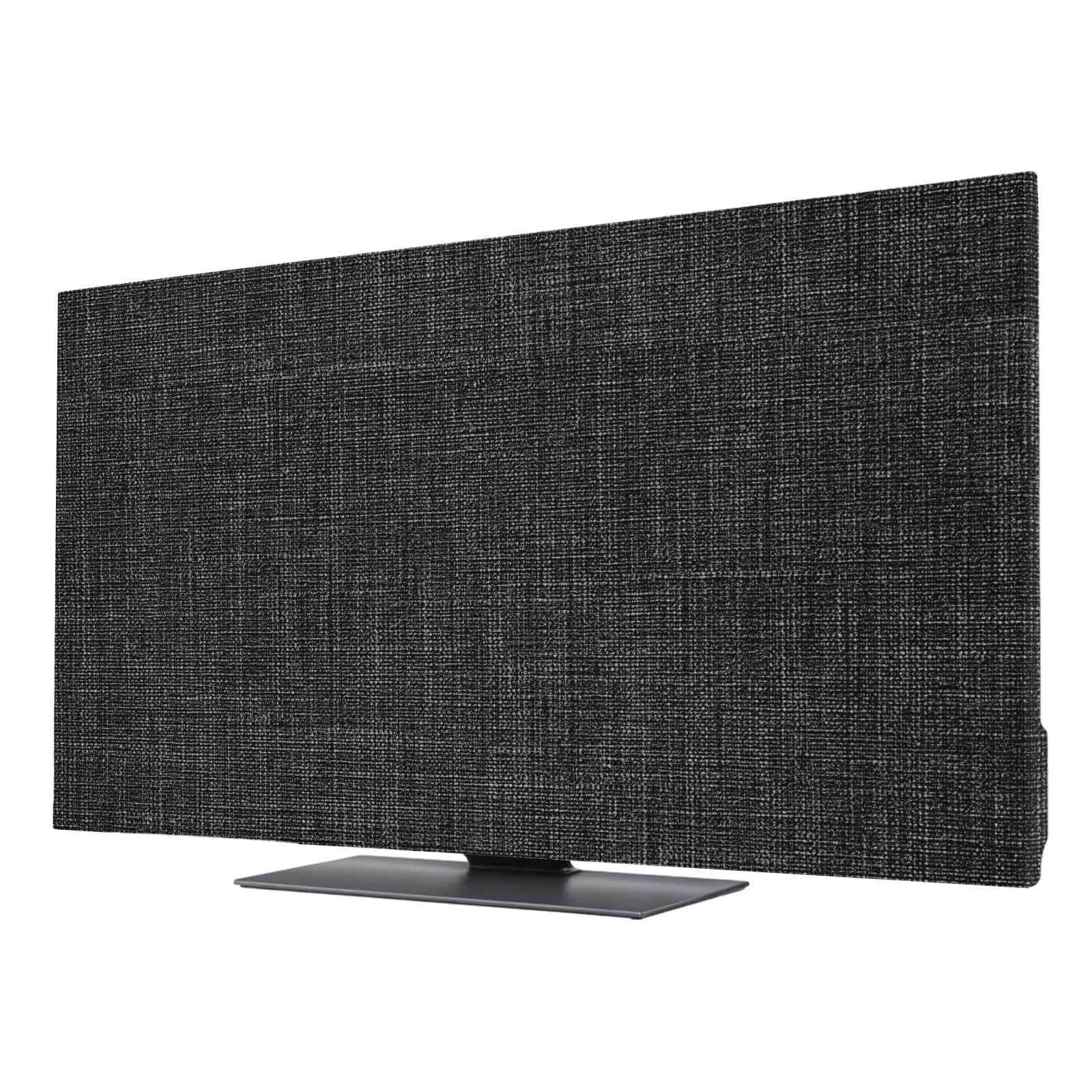 Black Burlap Texture Elastic Indoor TV Cover 32" Dust Protector ...