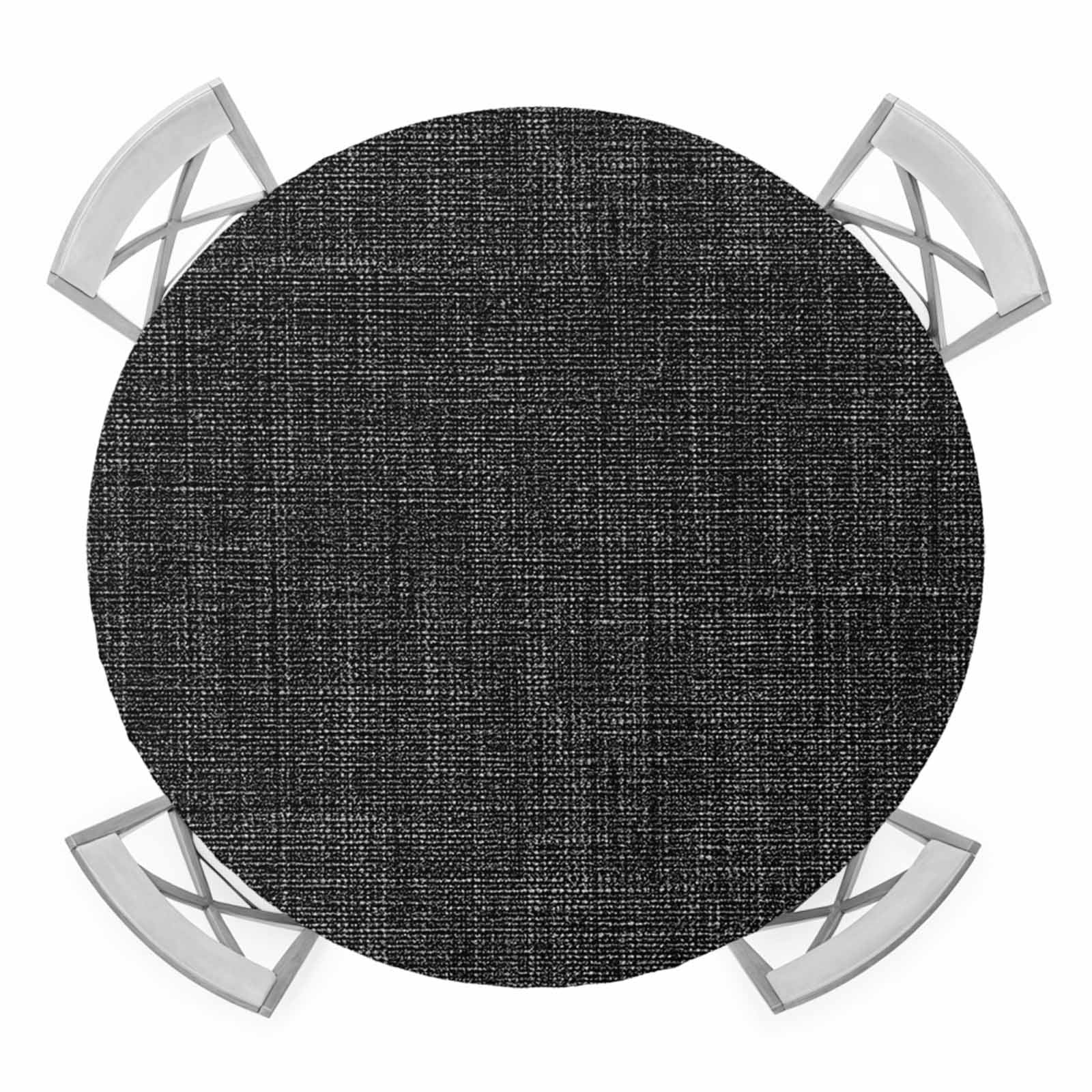 Black Burlap Texture Round Tablecloth for 55-60 Inch Tables, Fitted ...