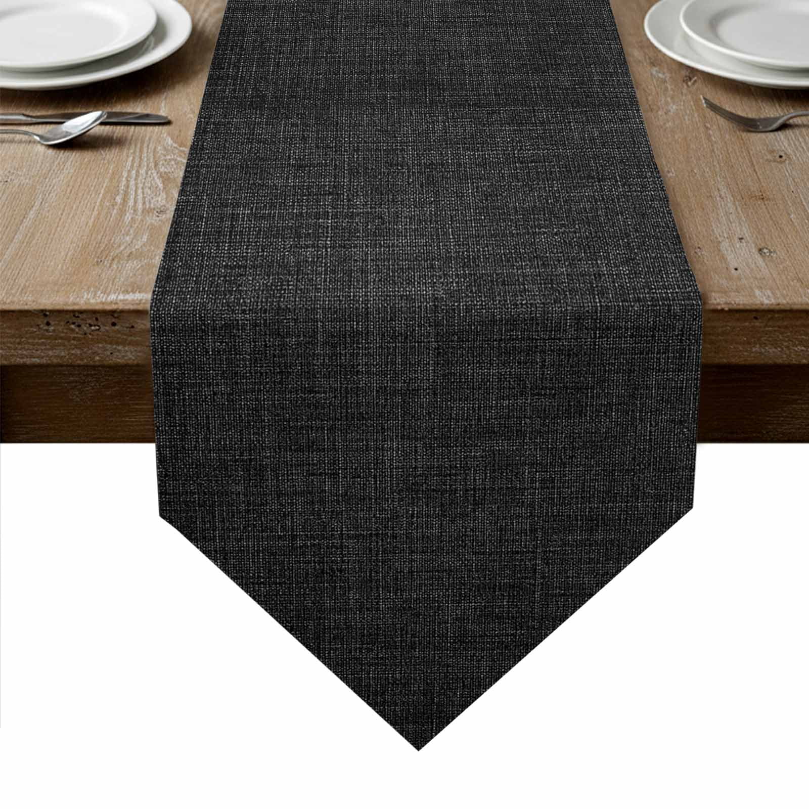 Black Burlap Texture Table Runner Linen Burlap Table Runner 48 Inches ...