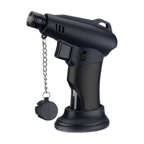 Black Butane Lighter Refillable Kitchen Torch With Safe Lock Adjustable ...