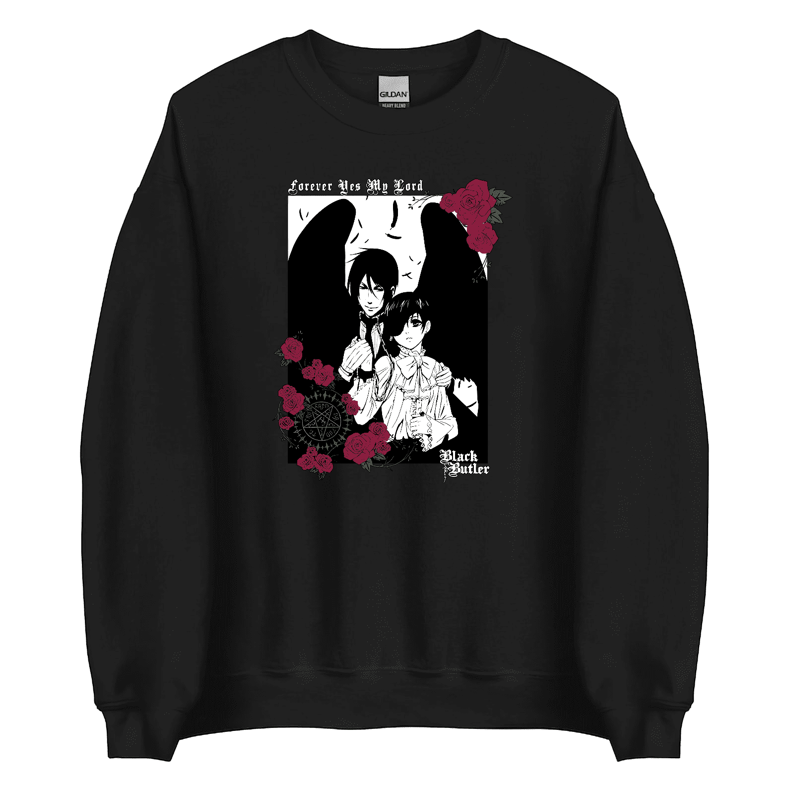 Black Butler Sebastian & Ciel Roses T-Shirt - Walmart.com
