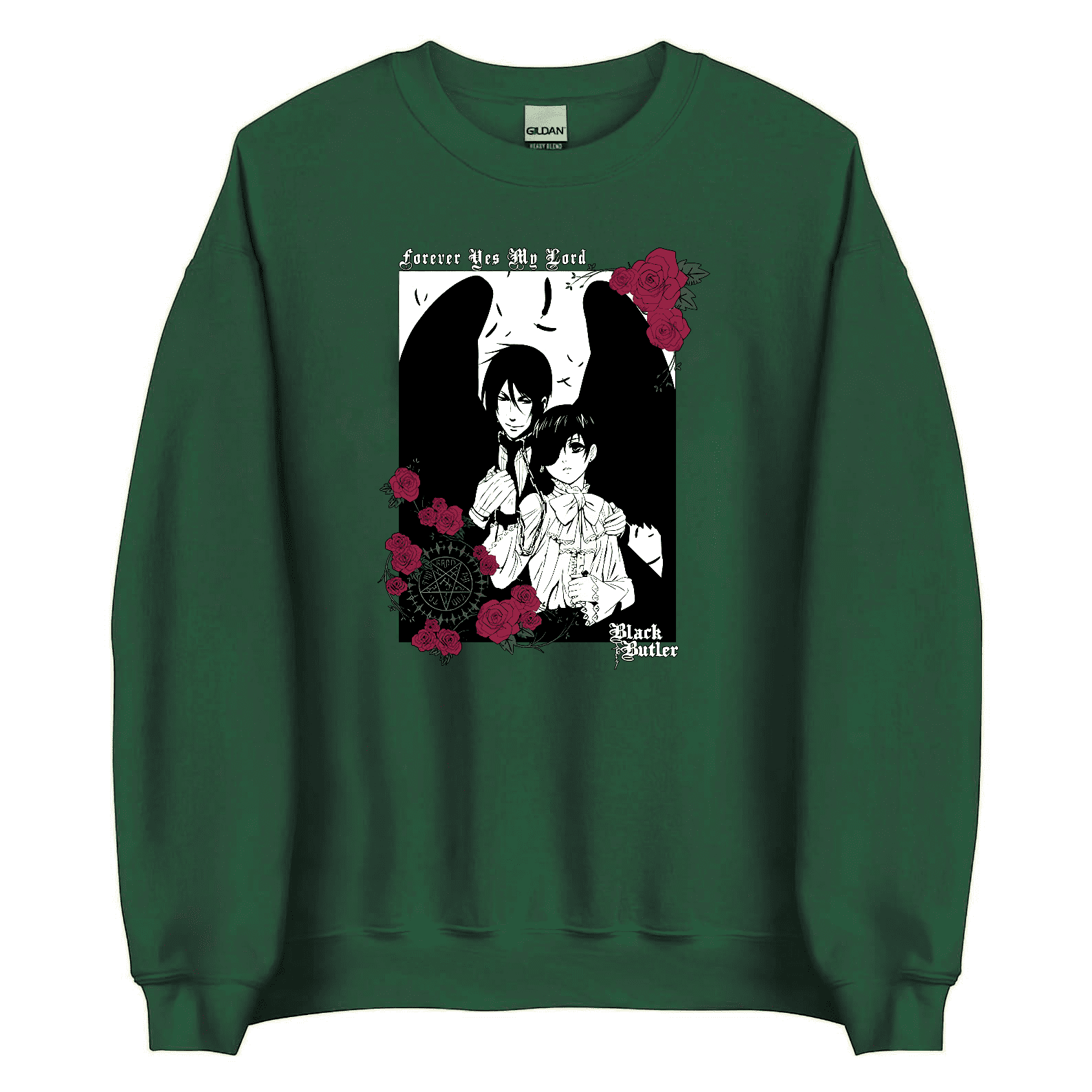 Black Butler Sebastian & Ciel Roses T-Shirt - Walmart.com