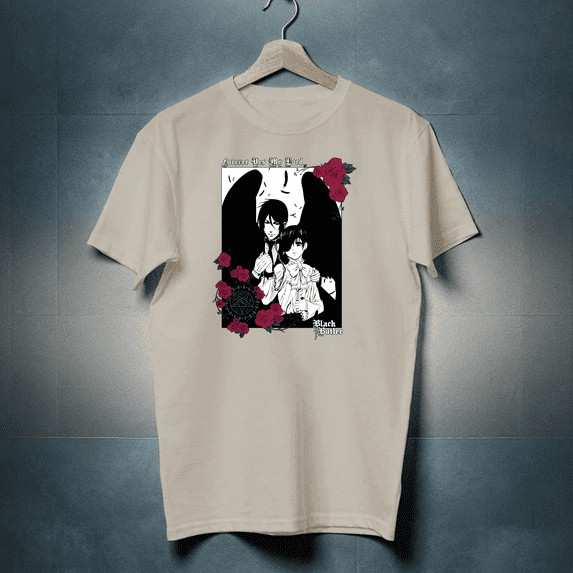 Black Butler Sebastian & Ciel Roses T-Shirt - Walmart.com