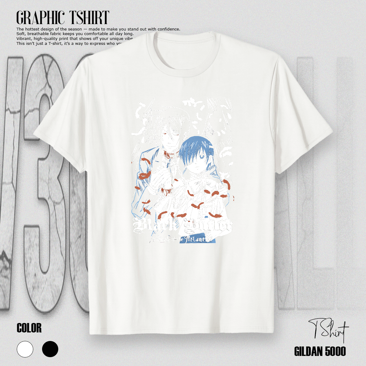 Black Butler Sebastian Kuroshitsuji Anime Gothic Manga Art Unisex T ...