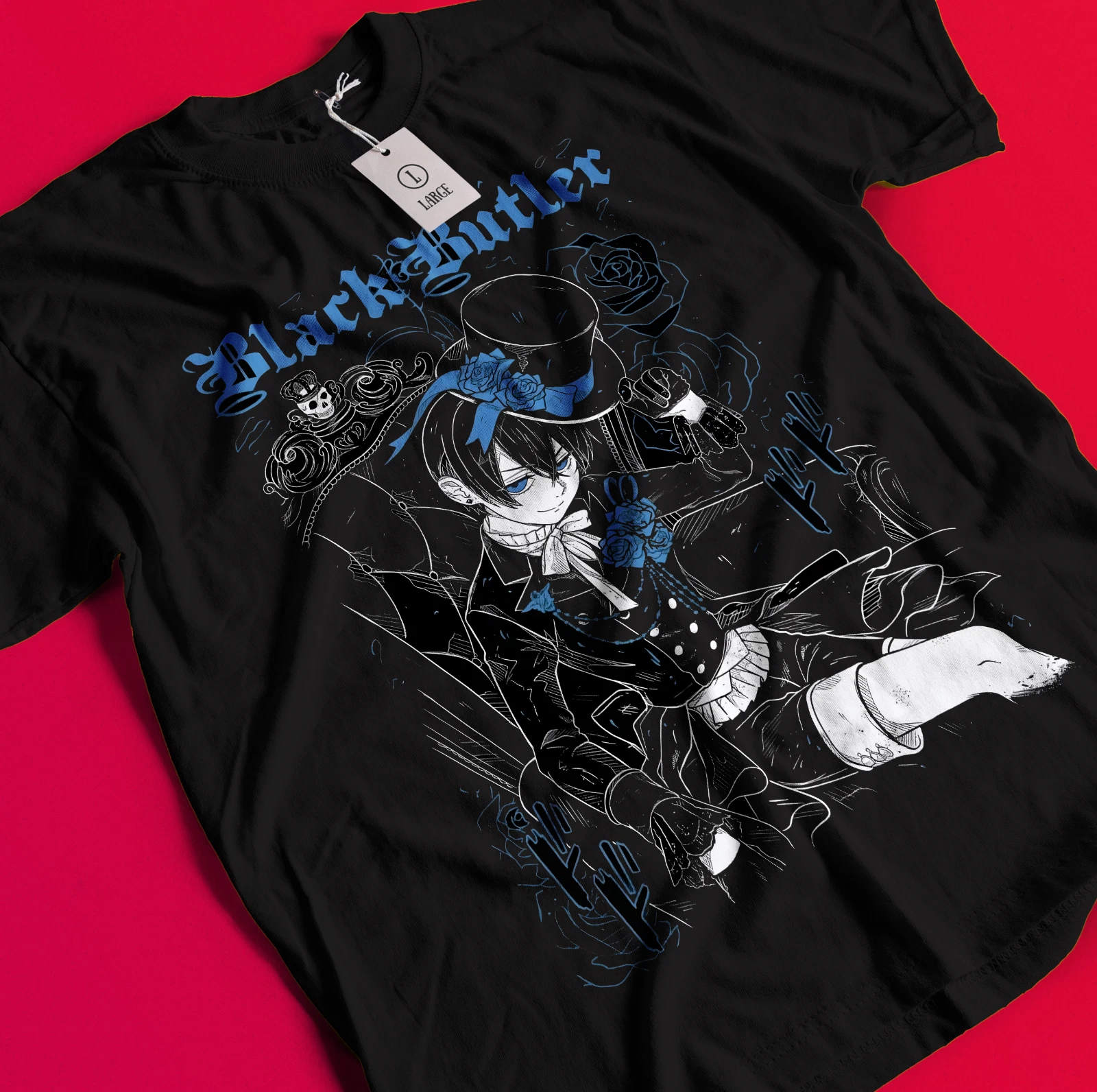 Black Butler T-Shirt Sebastian Ciel Phantomhive Shirt Toboso Yana Anime ...