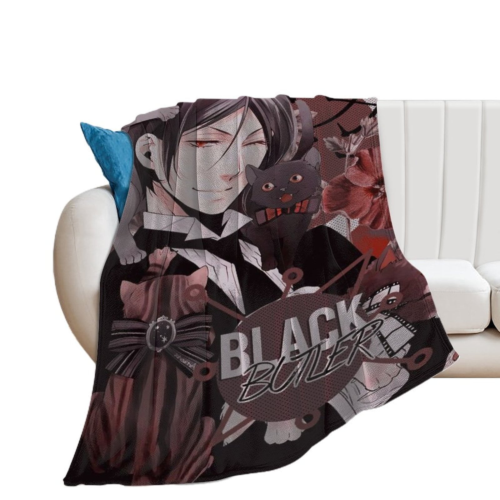 Black Butler Throw Blanket Flannel Anime for Girls Boys Men Women ...