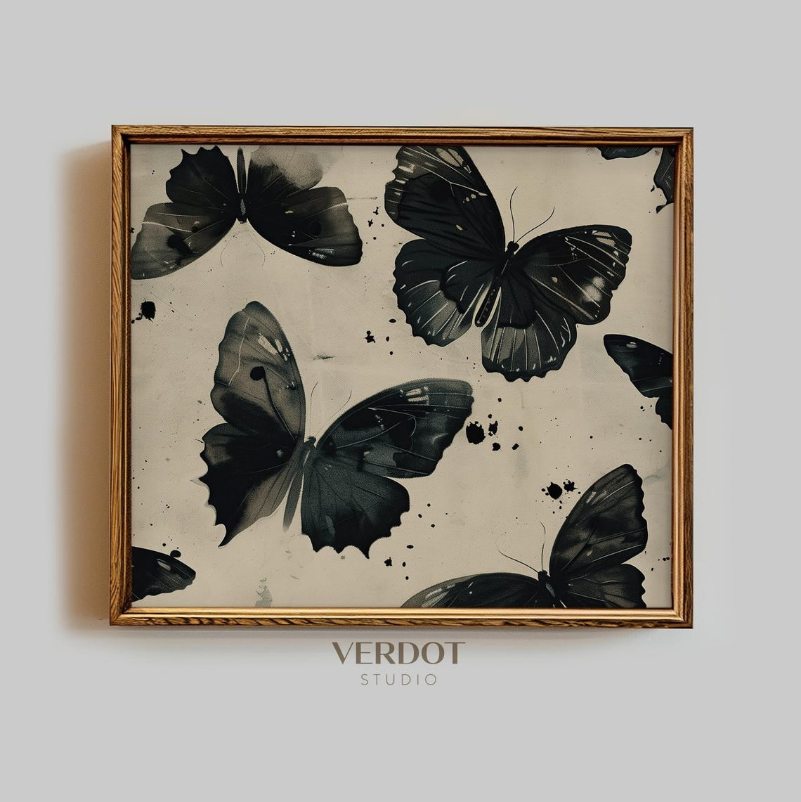 Black Butterfly Art Print Dark Academia Poster Neutral Insect ...