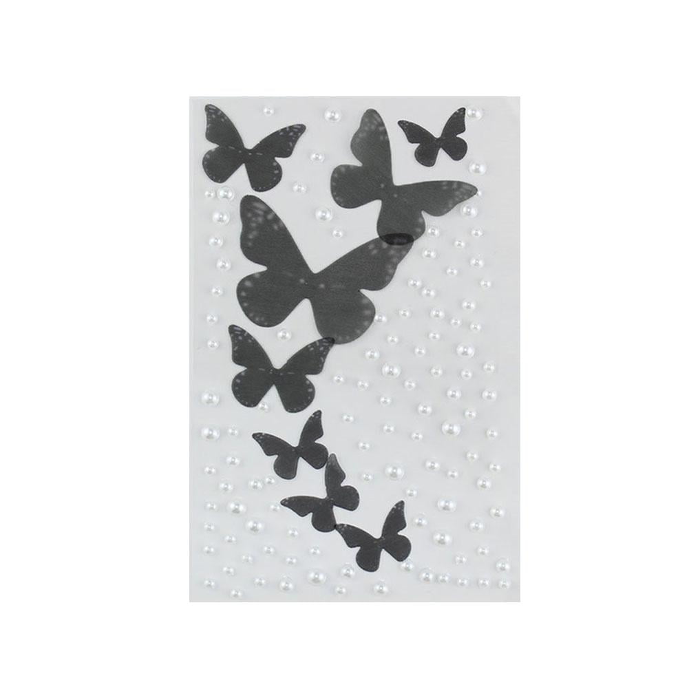 Black Butterfly + Pearl Diamond Eye Makeup Diamond Water Drop Diamond ...