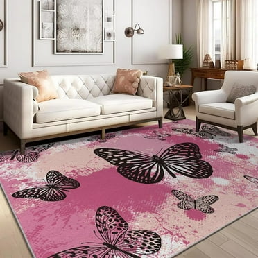 Well Woven Apollo Rainbow Modern Pink Flat Pile Easy to Clean 6' x 9 ...