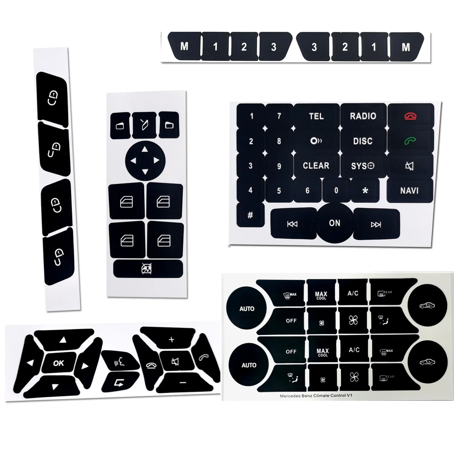 Black Button Repair Decals Stickers Car Stickers For Mercedes For Benz ...