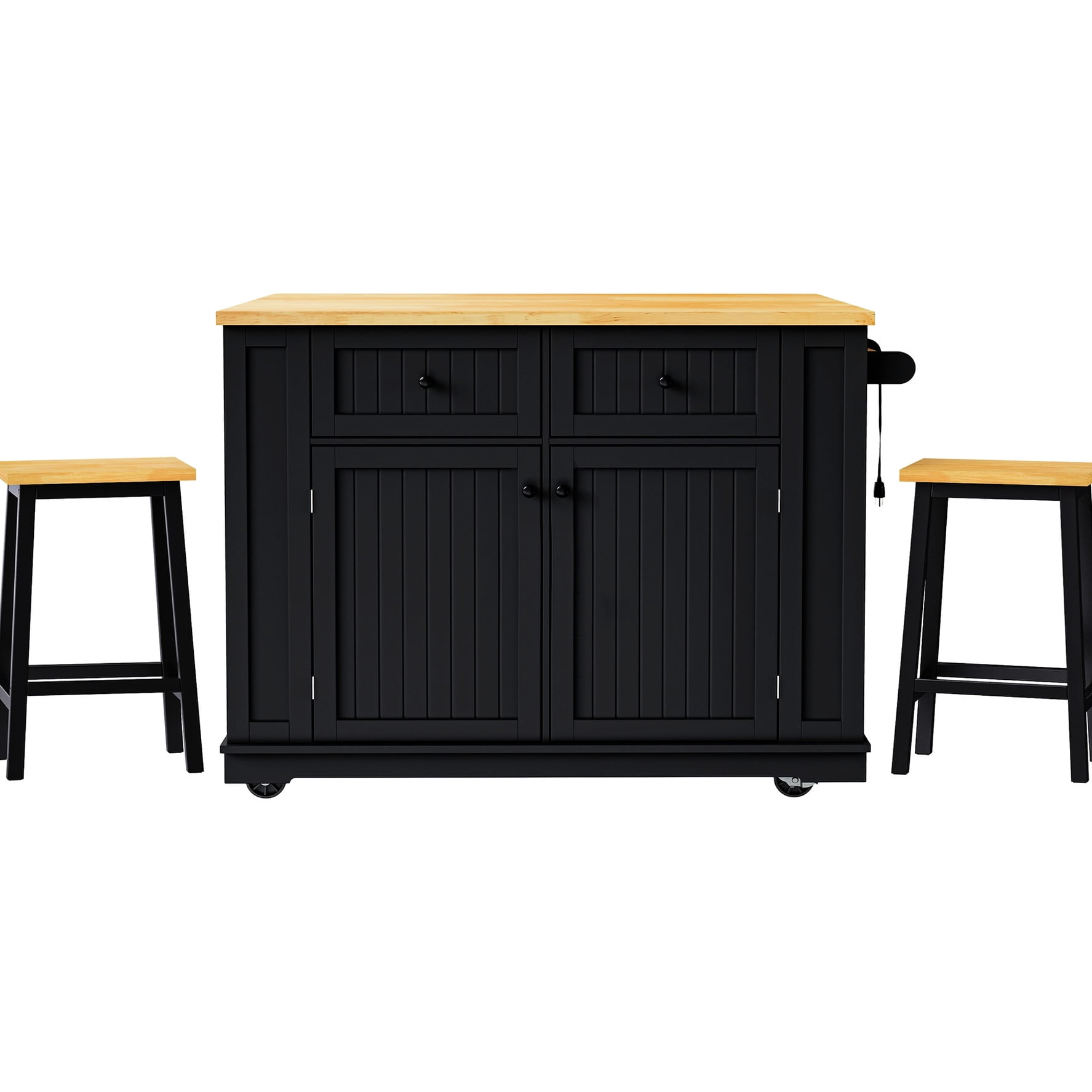 Black, CARB Phase II MDF - Adjustable Shelves and Drop Leaf - Kitchen ...