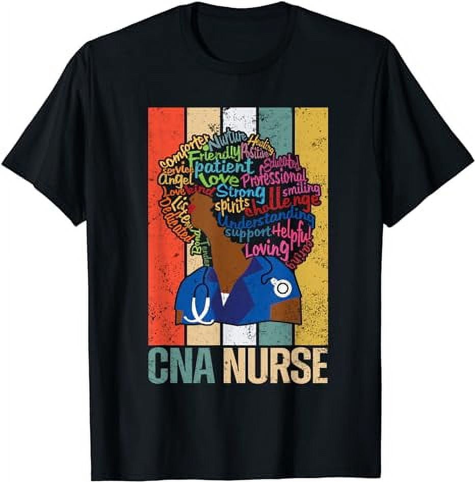 Black CNA Nurse Shirts For African American, Melanin Nursing T-Shirt ...
