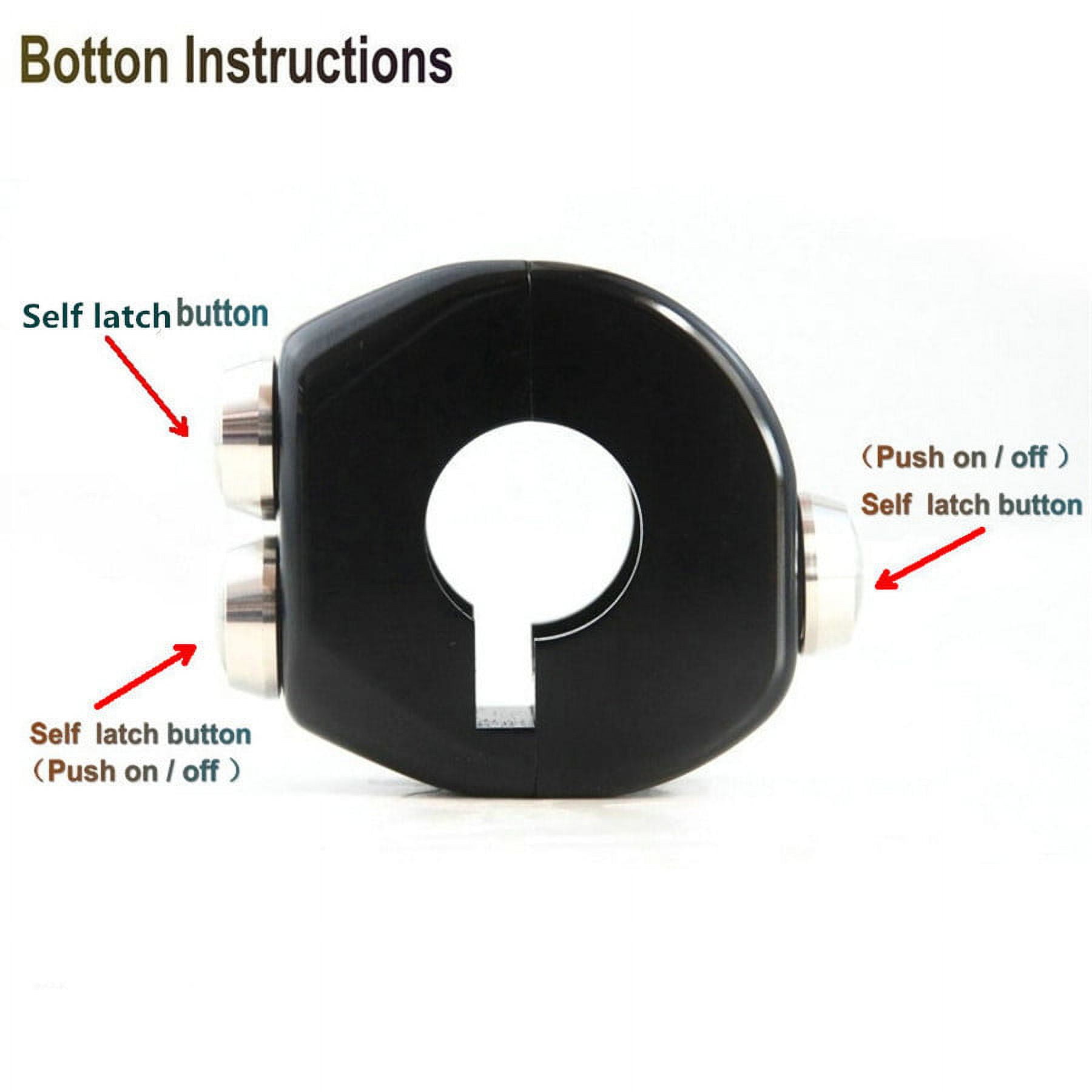 Black CNC Motorcycle Push Latch Switch Handlebar 3-Buttons Self-locking ...
