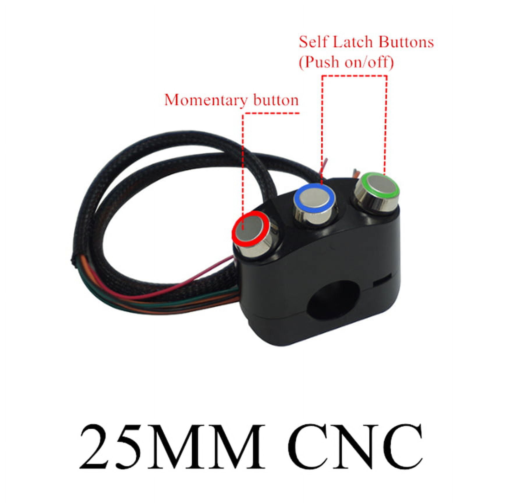 Black CNC Vintage LED Handlebar Mount Switch Headlight Spotlight Start ...